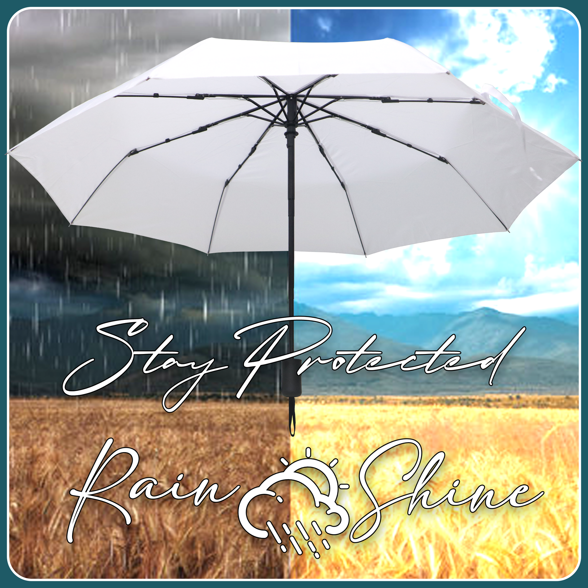 Sublimation Folded Umbrella White