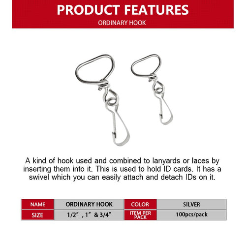 100pcs Id Hook For Lace Lanyard Making G-Hook Ordinary Plastic Trapezo