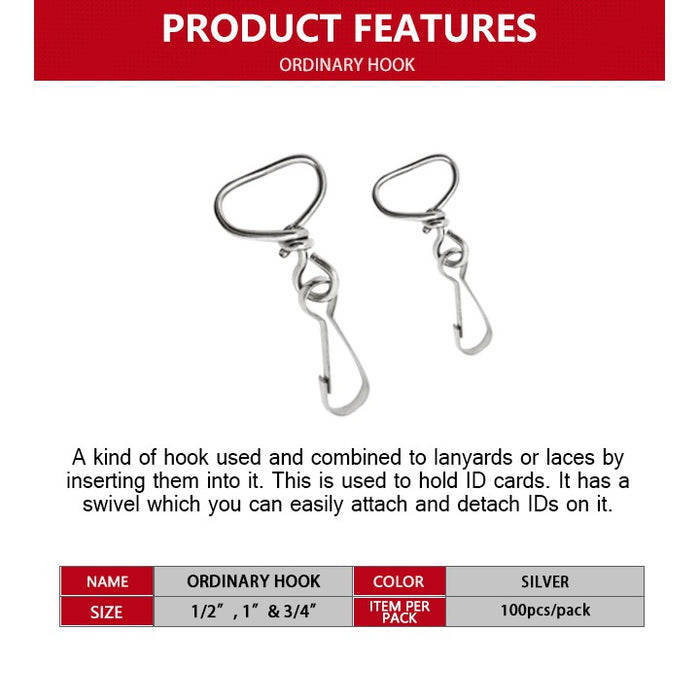 100pcs Id Hook For Lace Lanyard Making G-Hook Ordinary Plastic Trapezo