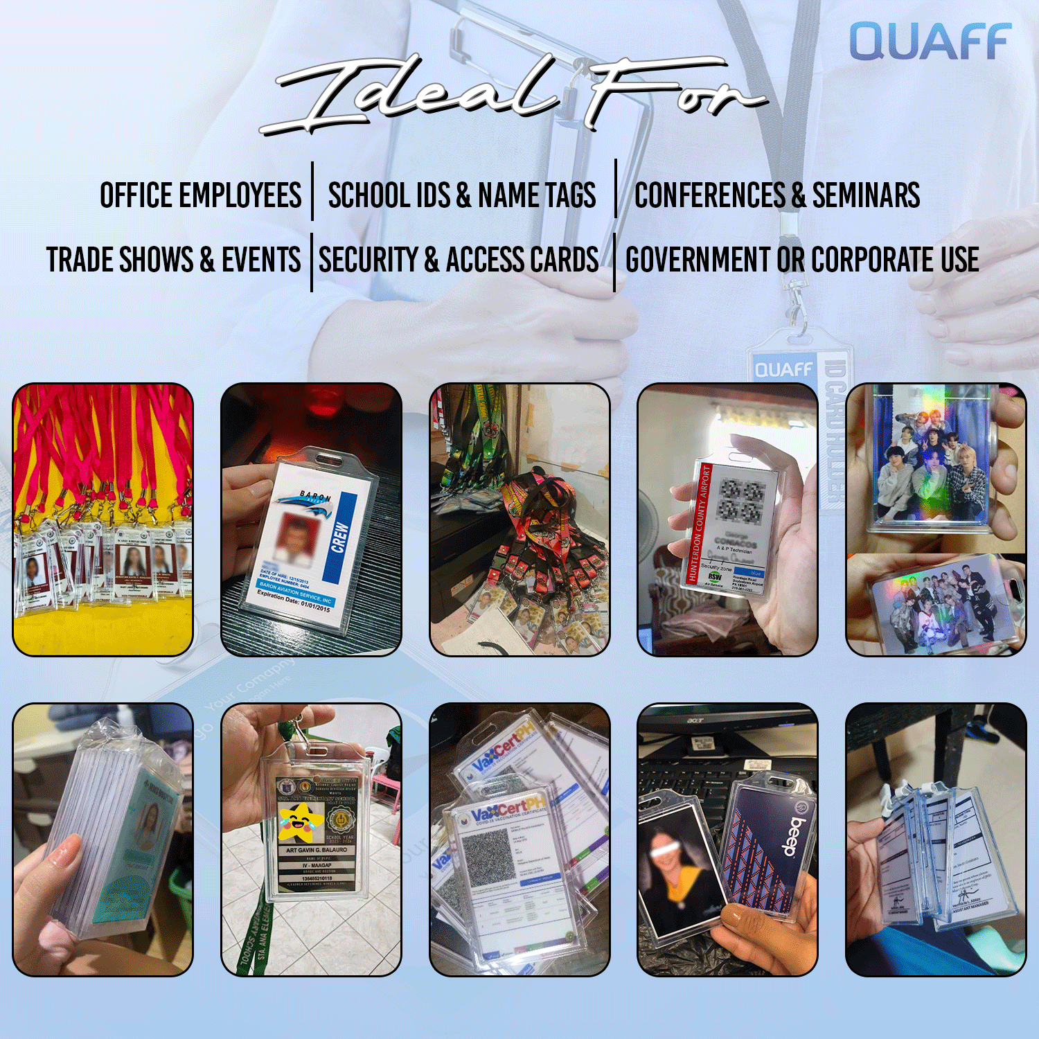 Clear ID Card Holder Vertical T-732V ID Sleeve ID Protector 54x85mm (1