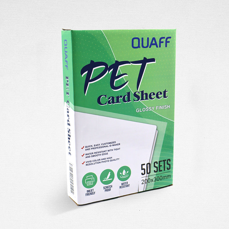 Quaff PVC and PET Card SHEET