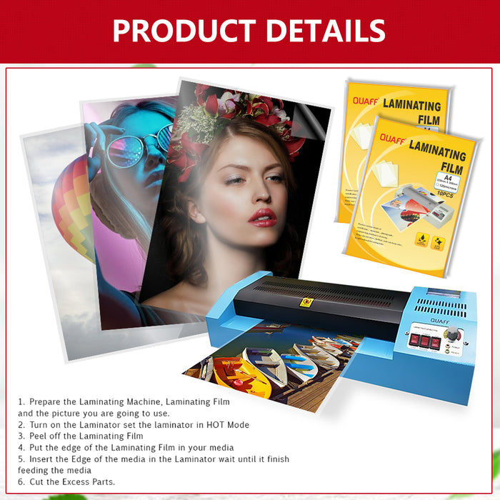 QUAFF A4/A3 Size Laminator Hot & Cold Option For Laminating Film Heavy