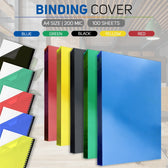 100pcs PVC Binding Cover 200microns A4 Size Transparent Colored Unpunc