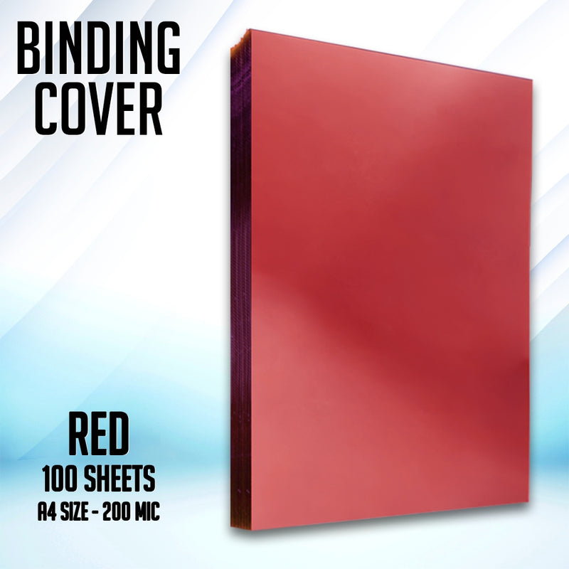 100pcs PVC Binding Cover 200microns A4 Size Transparent Colored Unpunc