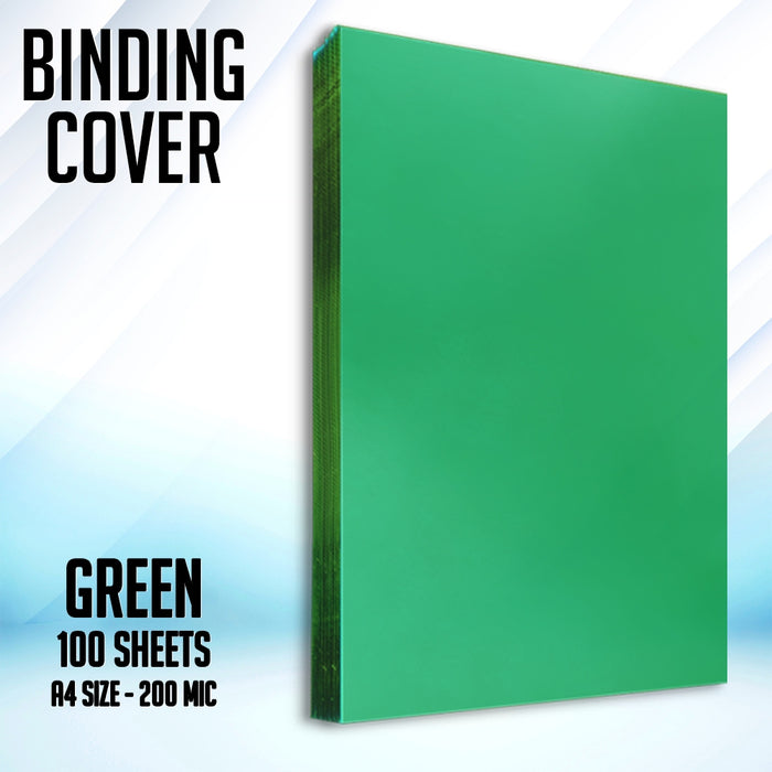 100pcs PVC Binding Cover 200microns A4 Size Transparent Colored Unpunc