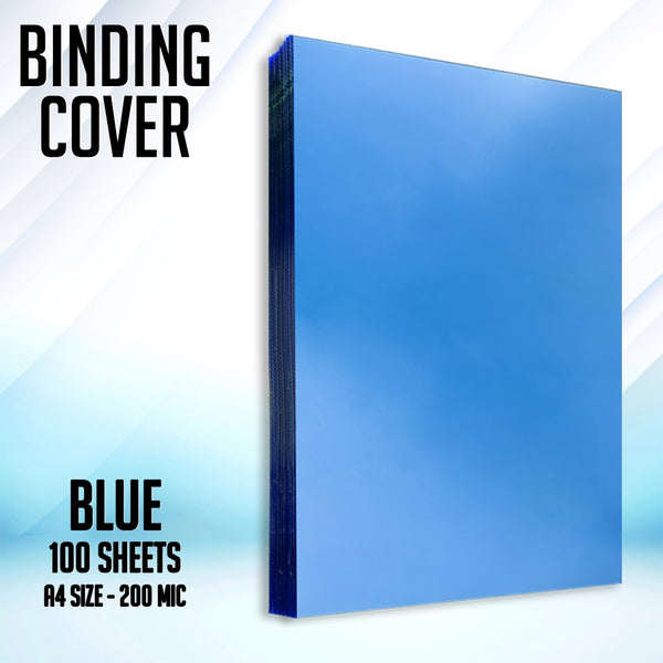 100pcs PVC Binding Cover 200microns A4 Size Transparent Colored Unpunc