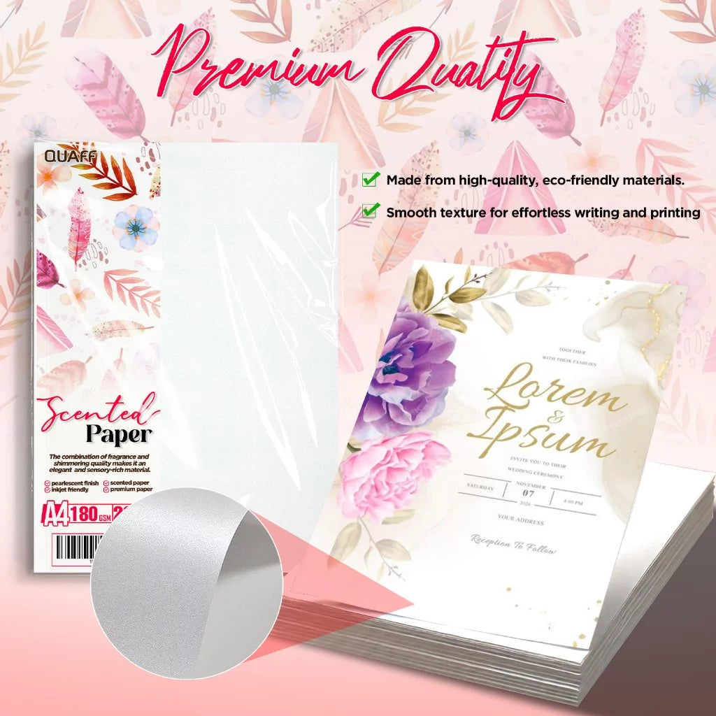 QUAFF Scented Paper 180Gsm A4 White (20sheets/pack)