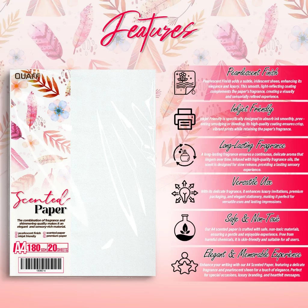 QUAFF Scented Paper 180Gsm A4 White (20sheets/pack)