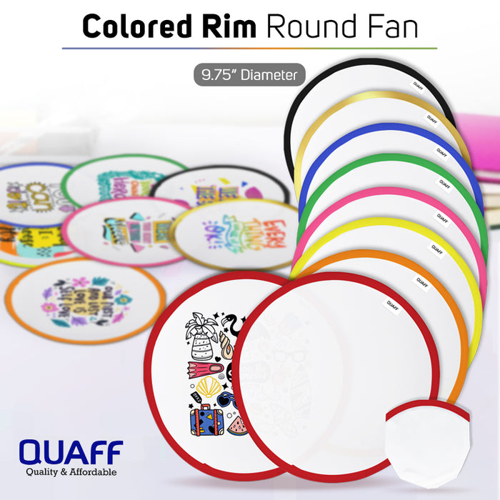 Sublimation Round Fan Colored Rim (5PCS)